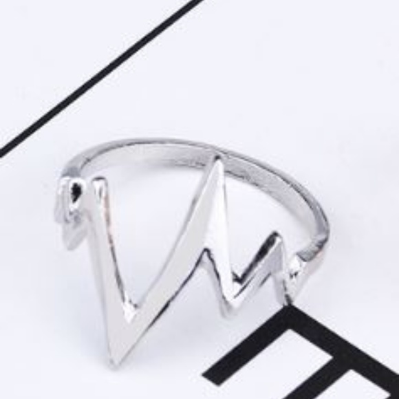 Jewelry | New Heartbeat Heart Pulse Ring Ekg Design Silver | Poshmark
